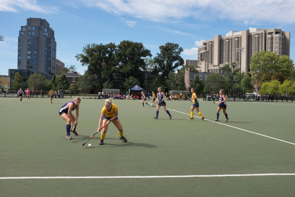 Back campus field hockey – a sibilant intake of breath