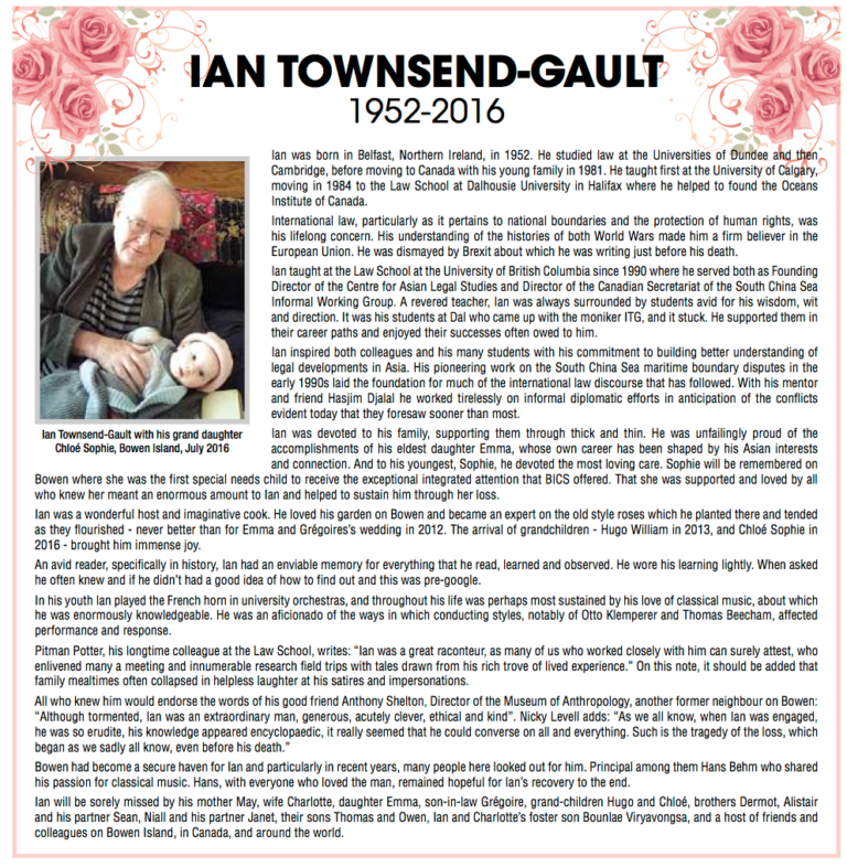 Ian Townsend-Gault – a sibilant intake of breath