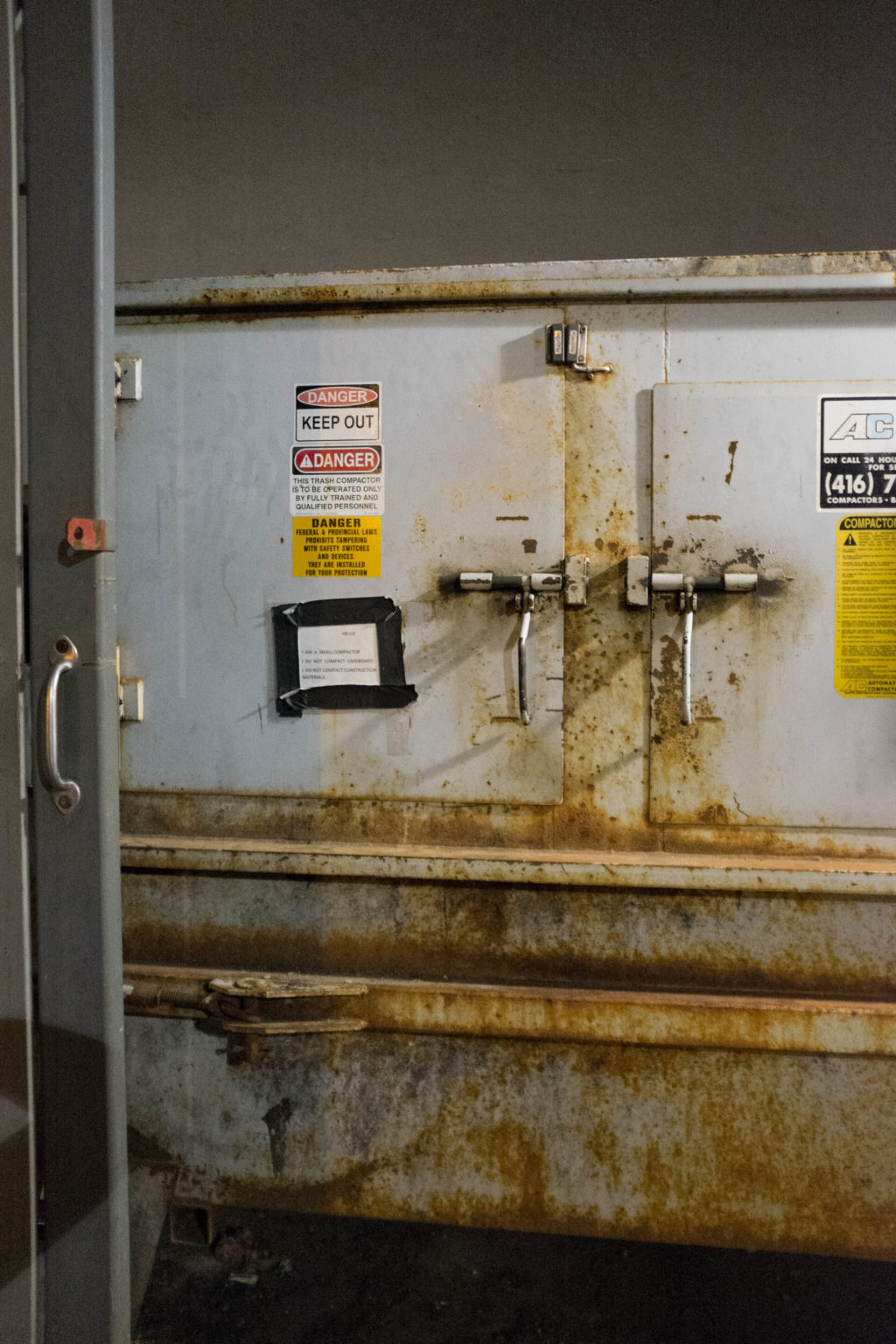 Trash compactor warnings