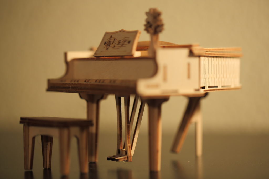 Laser cut piano kit – a sibilant intake of breath